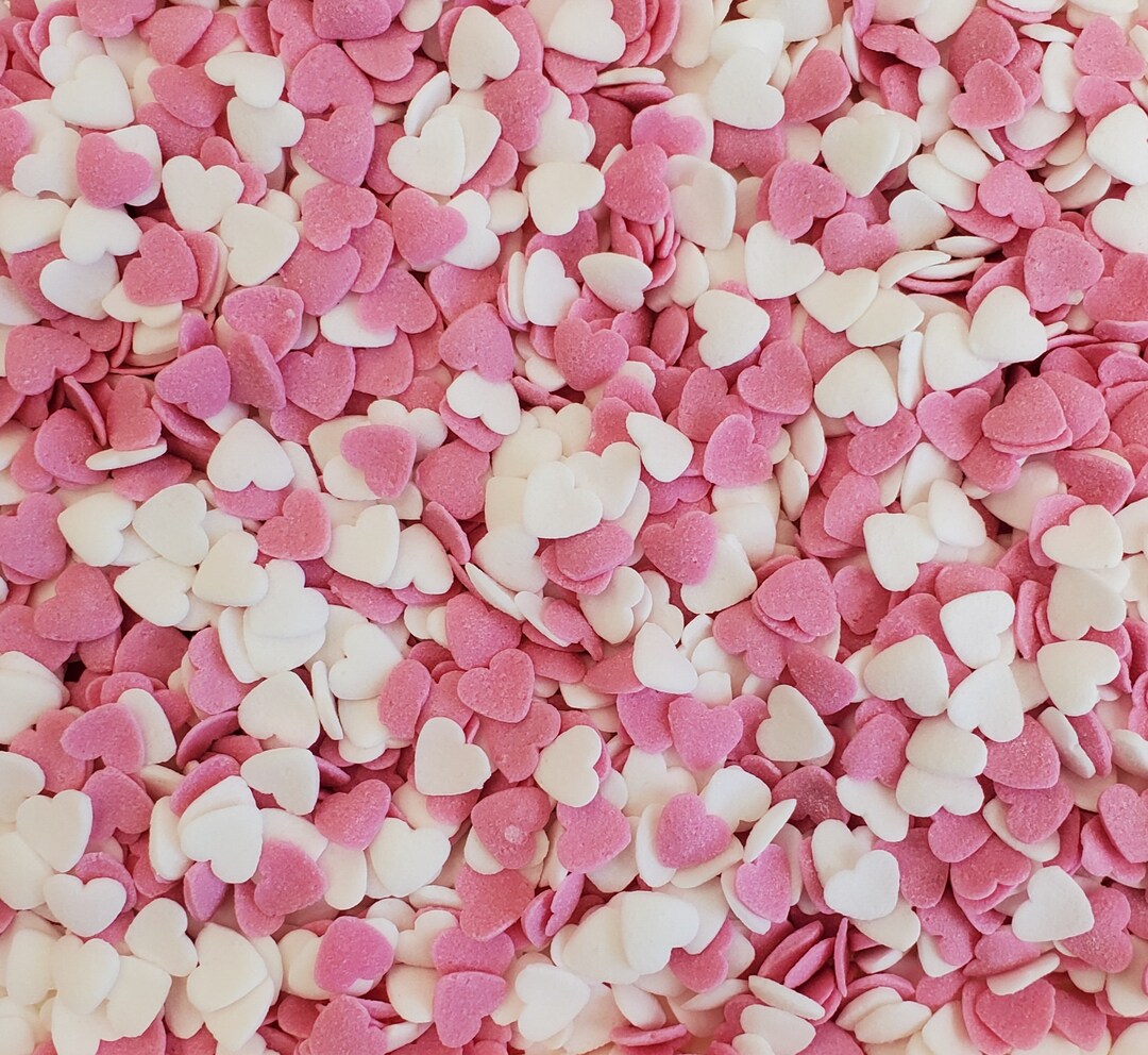 Pink and White Heart Sprinkle Shape-edible Sprinkles - Etsy