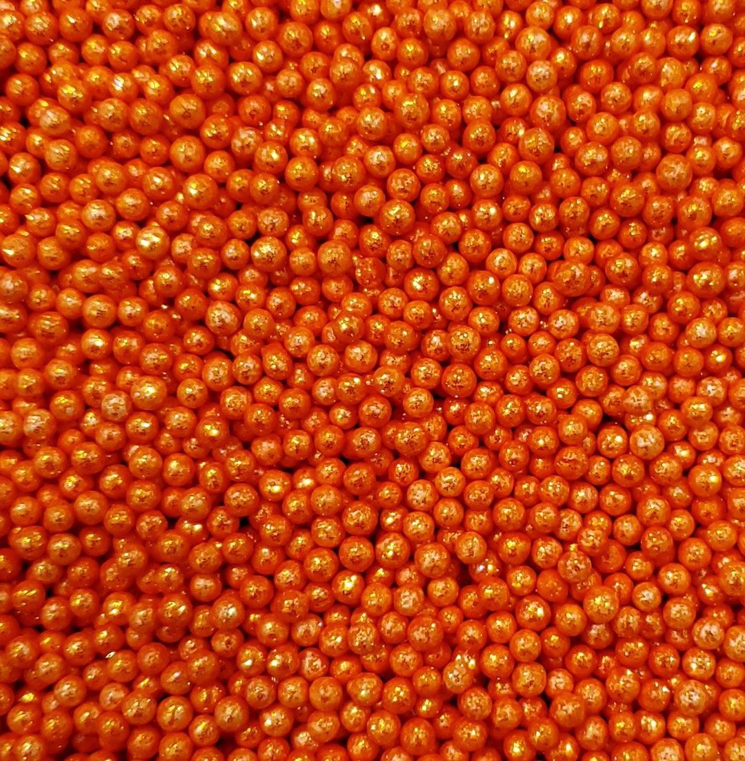 Orange 4mm Glitter Pearls, Sprinkles, Cake Sprinkles, Cookie Sprinkles ...