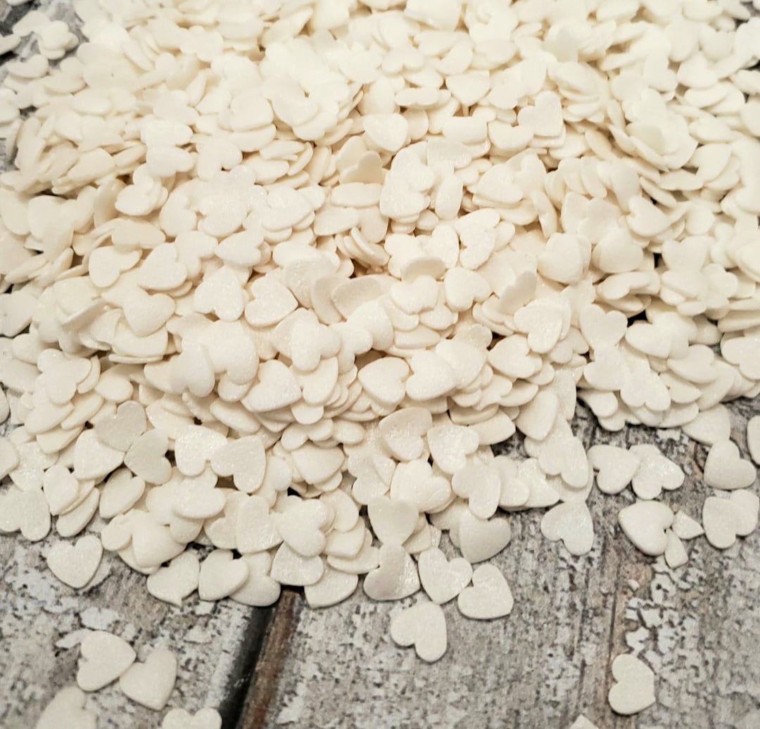 White Heart Sprinkle Shape-edible Sprinkles - Etsy