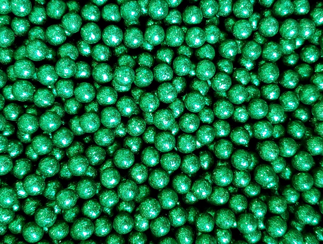 Green 6mm Glitter Pearls, Sprinkles, Cake Sprinkles, Cookie Sprinkles ...