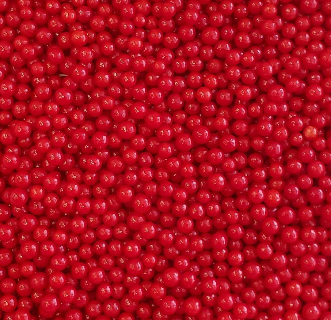 Red 4mm Sugar Pearls, Edible Sprinkles, Cake Sprinkles, Cookie ...