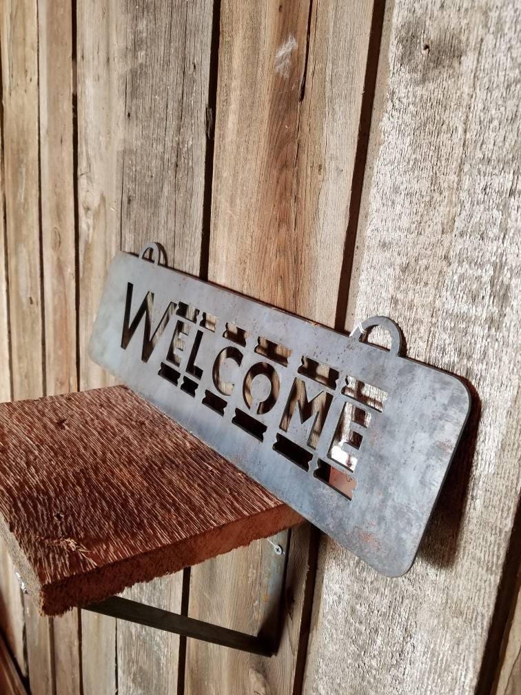 Metal Welcome Sign garden decor home decor | Etsy