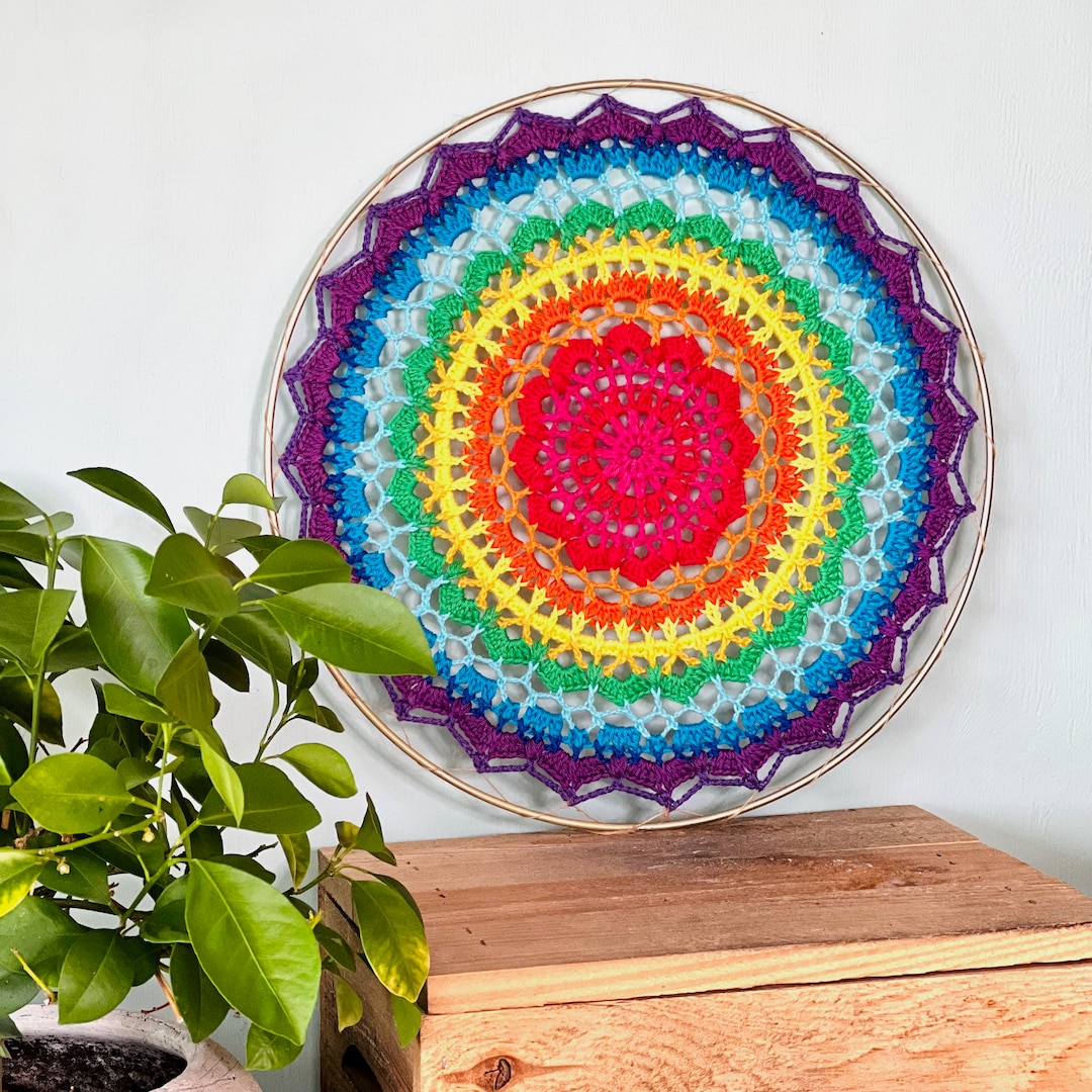 Mandala Crochet Pattern, RAINBOW Mandala 35 Cm (PDF DOWNLOAD) - Etsy