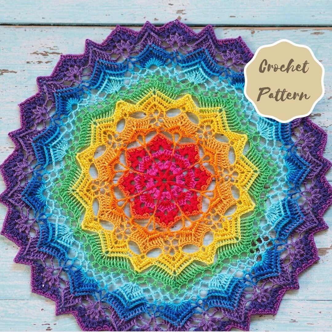 Mandala Crochet PATTERN CHAKRA Mandala 40 Cm in Cotton THREAD - Etsy
