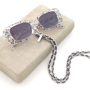 Leather Woven Eyewear Chain – Gold or Silver Glasses Chain, Convertible ...