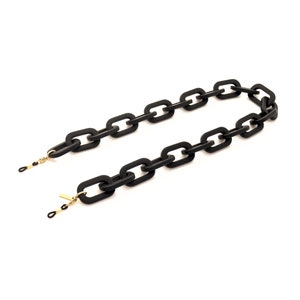 Black Chunky Sun Glasses Chain for Women With Squared Acetate Links ...