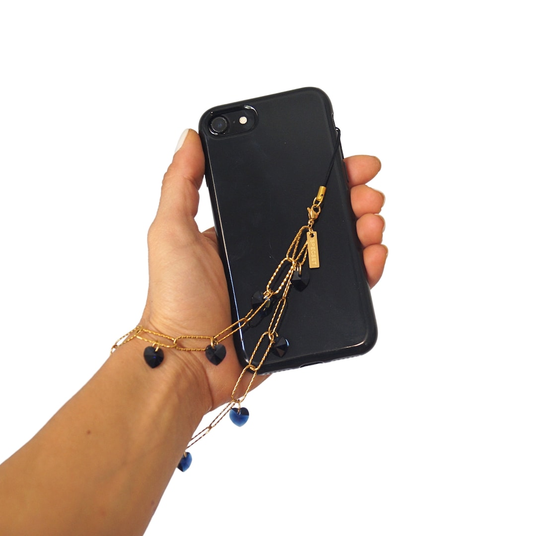 Personalized Gold Phone Chain Strap Luxury Gold Phone Bracelet With ...