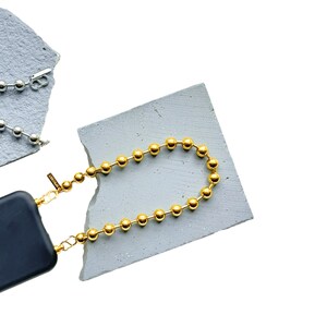 Ball Chain Phone Strap | Chunky Phone Chain in Gold or Silver Stainless ...