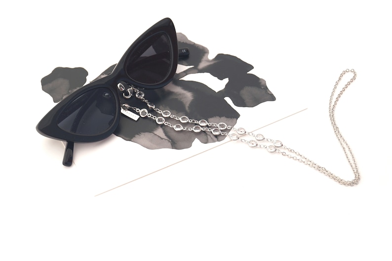 Clear Swarovski Eye Glass Chain Dainty Chic Sunglasses | Etsy