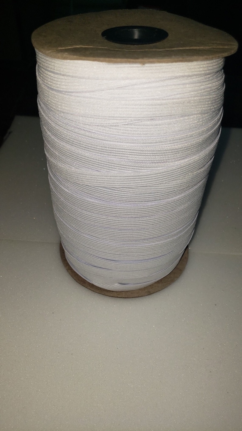 3/8" White Braided Elastic for Hand Made Face Mask 144 Yards Flat ...