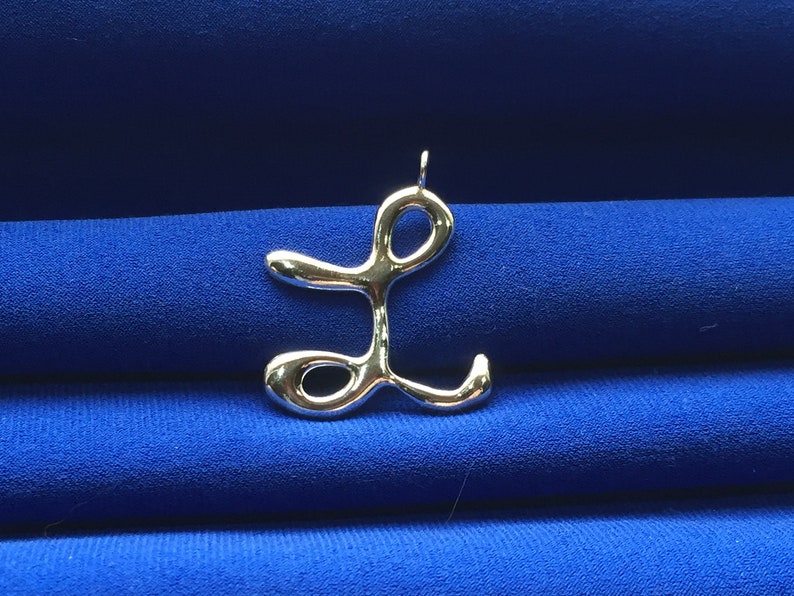 Initial L Pendant Silver Cursive Letter L Monogram Charm - Etsy