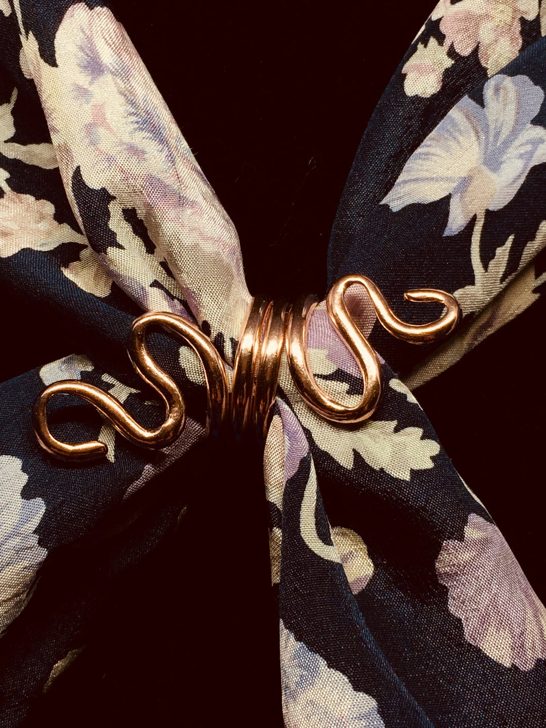 Wavy Scarf Ring, Copper Scarf Slide, Scarf Clip, Scarf Clasp, Scarf ...