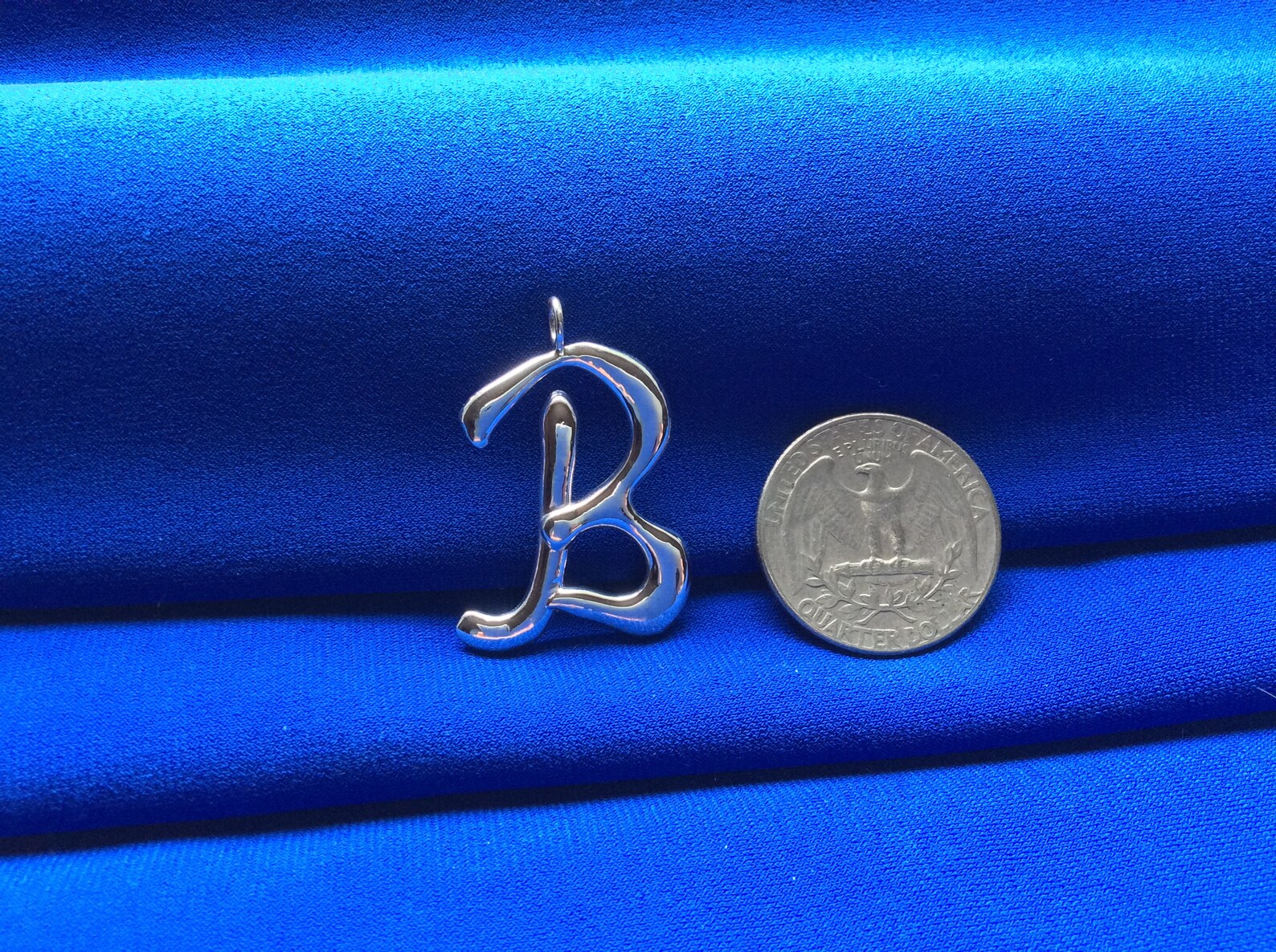 Silver Initial B Pendant Cursive Letter B Monogram Charm - Etsy