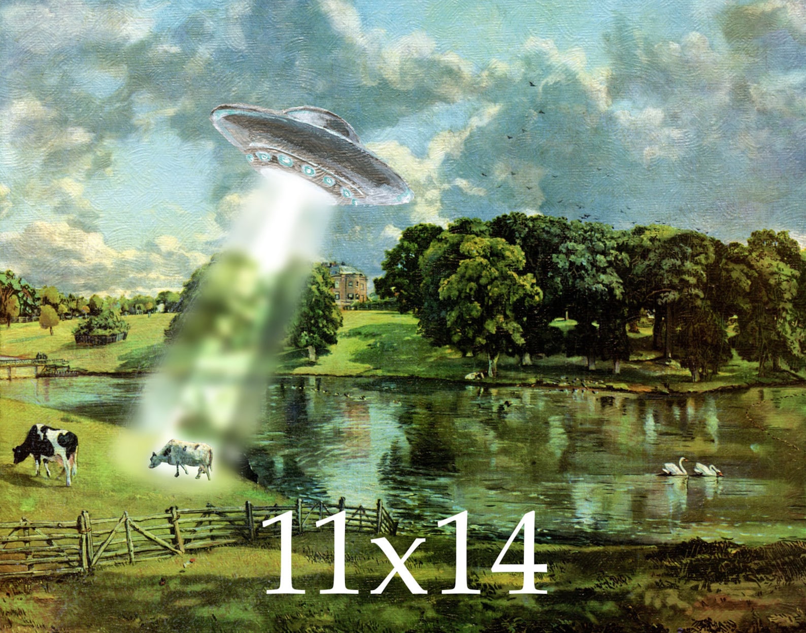 UFO Cow Abduction Aliens and Flying Saucers Urban Legends - Etsy