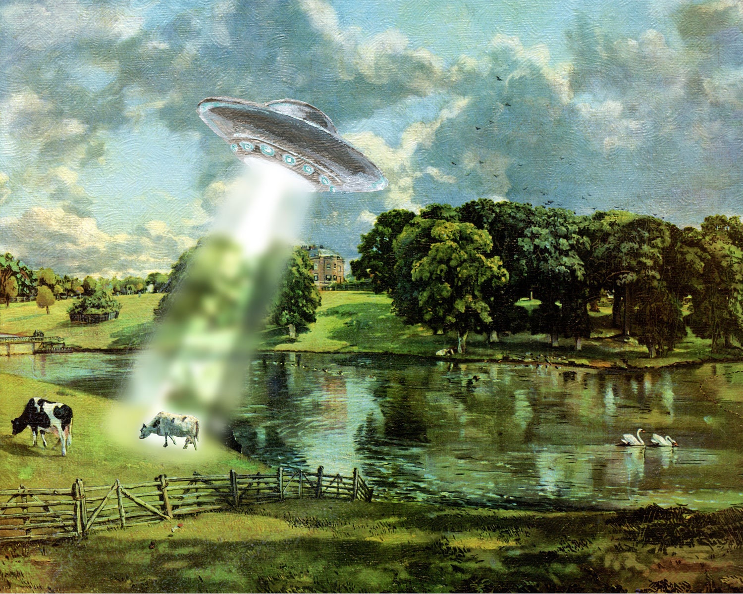 UFO Cow Abduction Aliens and Flying Saucers Urban Legends | Etsy