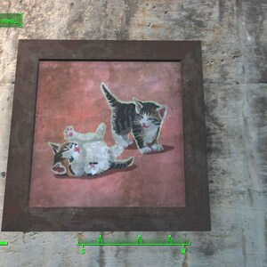 Fallout 4 Kittens Painting, Fan Art, Classic Video Game, Recycled ...