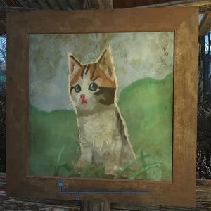 Fallout 4 Sitting Kitten, Fan Art, Classic Video Game, Recycled Thrift ...