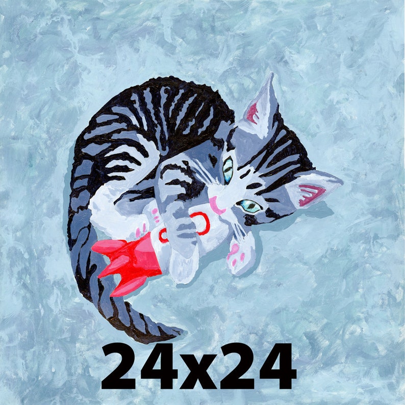Fallout 4 Cat Painting, Fan Art, Classic Video Game, Recycled Thrift ...