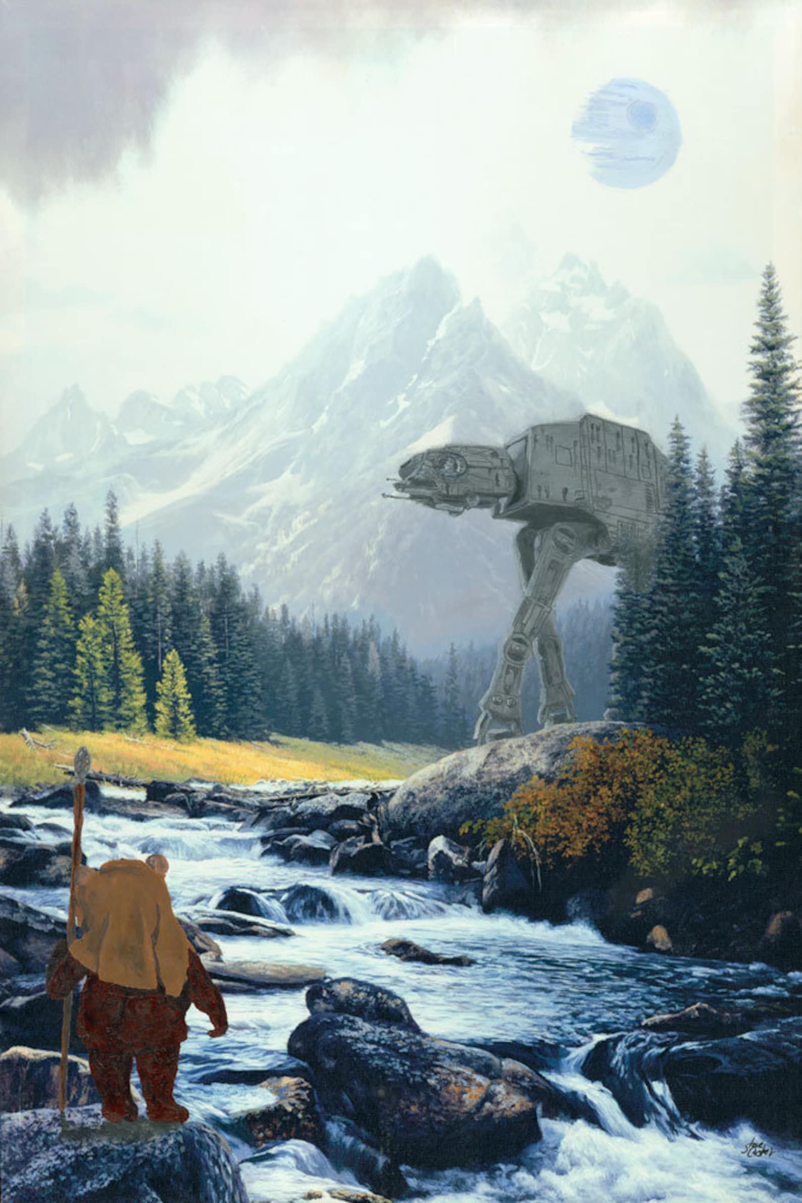 Star Wars Movie Art - Art Parody Print - Unwelcome Visitor to Endor ...