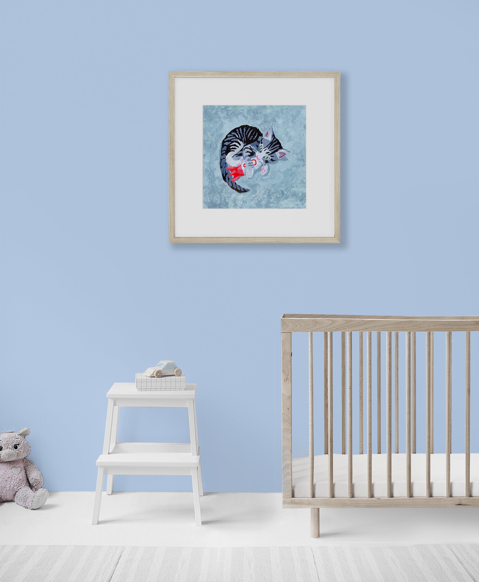 Fallout 4 Cat Painting, Fan Art, Classic Video Game, Recycled Thrift ...