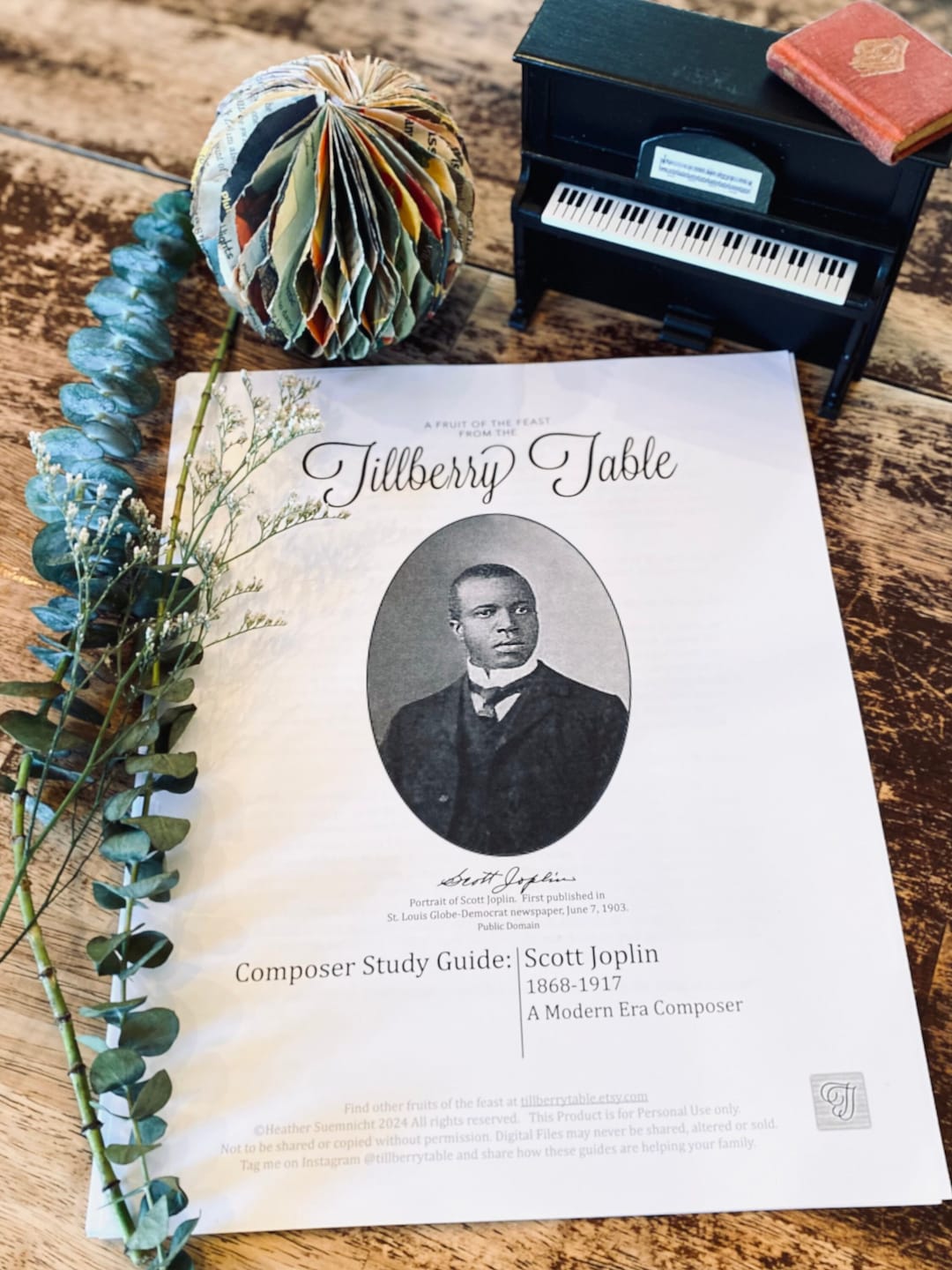 Joplin Composer Study Guide 1900s - Etsy