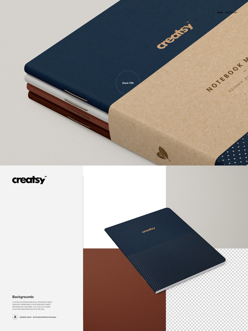 A5 Classic Notebook Mockup Set Notebook Template Custom | Etsy