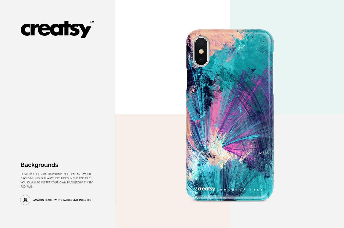 Iphone X Plastic Case Mockup Set Plastic Full Warp Case | Etsy