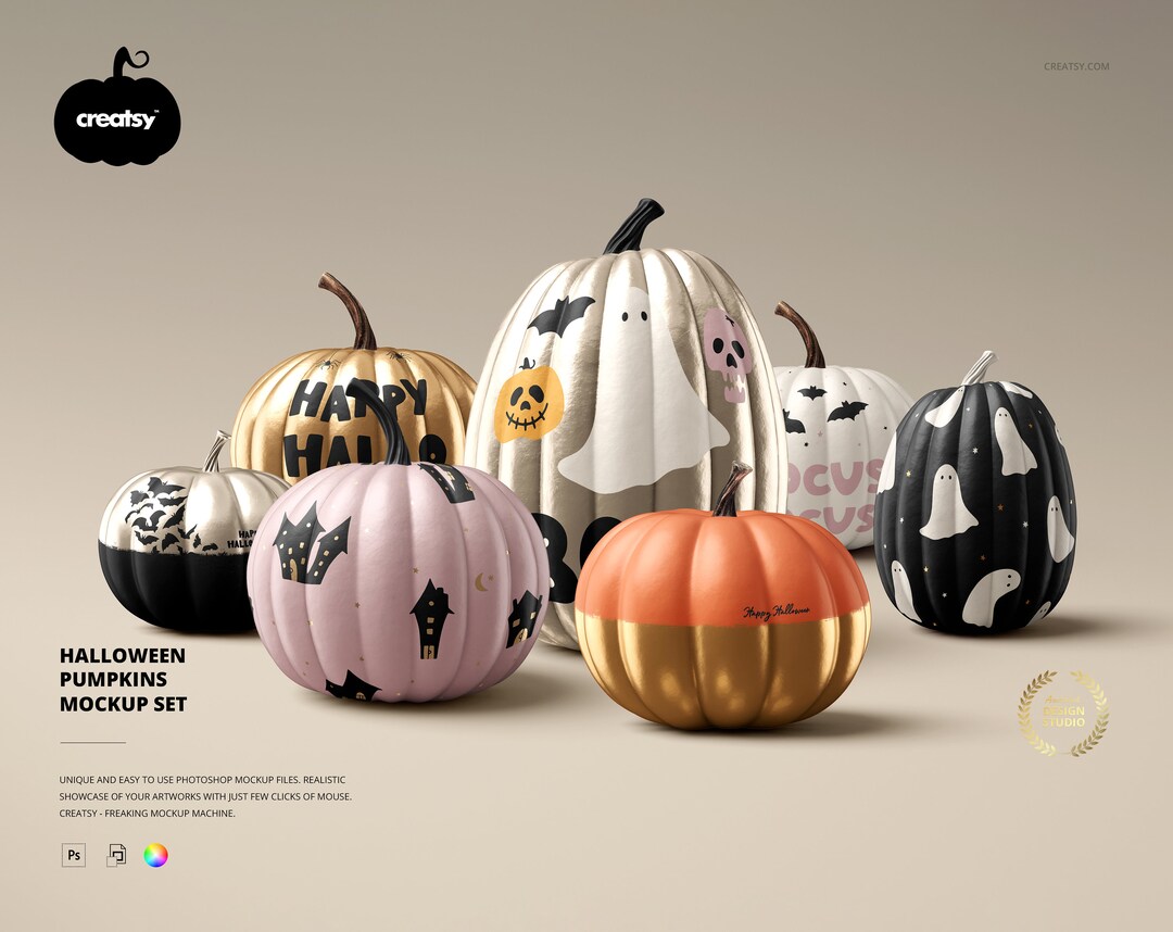 Halloween Pumpkins Mockup Set - Etsy