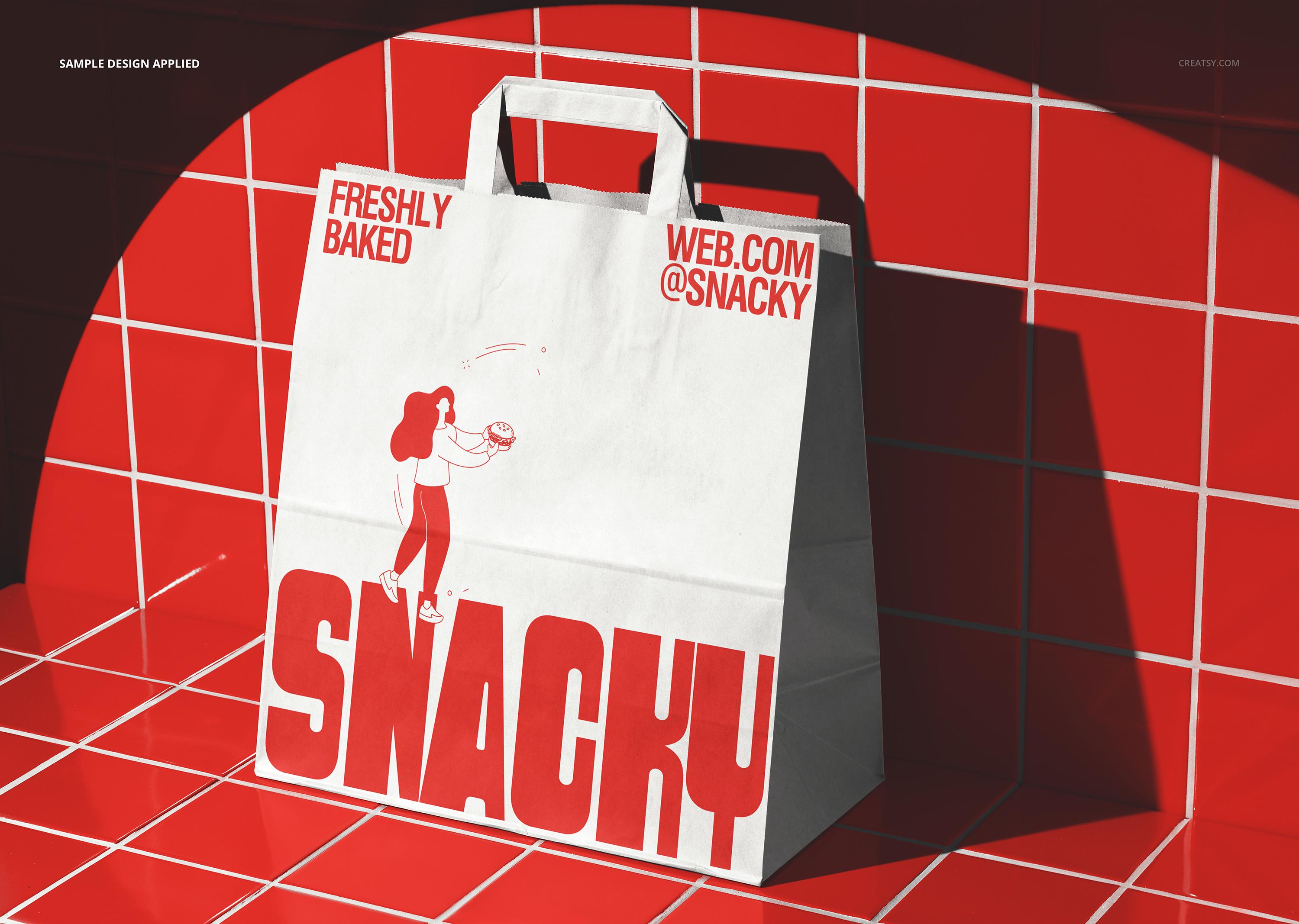 Custom Printed Fast Food Paper Bag Mockup - Etsy