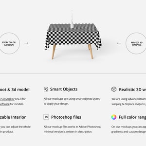 Tablecloth Mockup Set Tablecloth Template Custom Tablecloth - Etsy