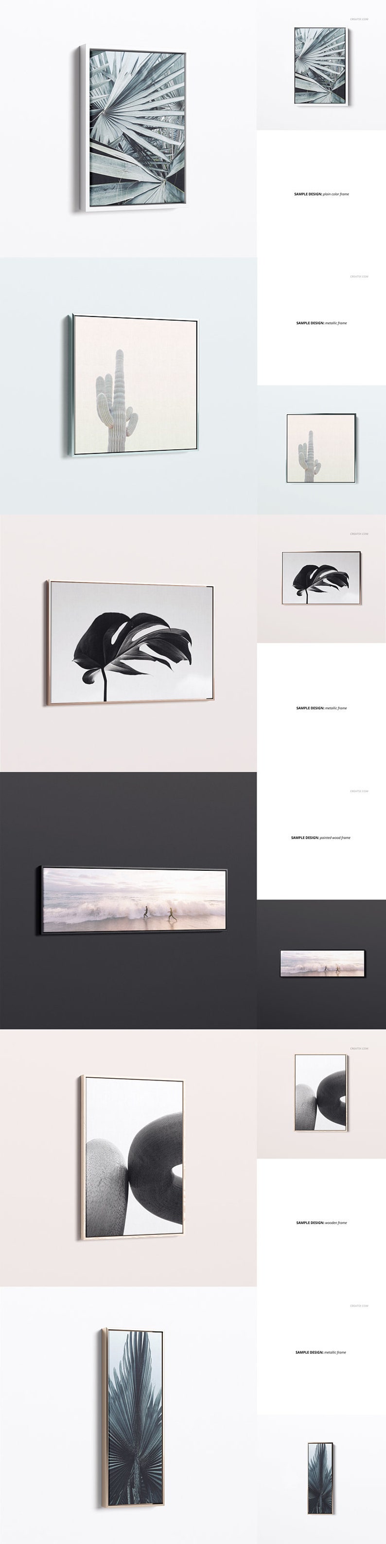 Canvas in Floater Frame Mockup Set: Wall Art Template (PSD) - Etsy