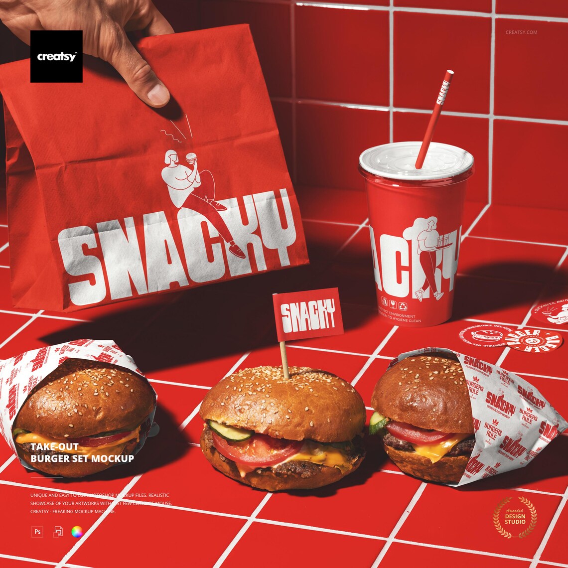 Take-out Burger Set Mockup - Etsy