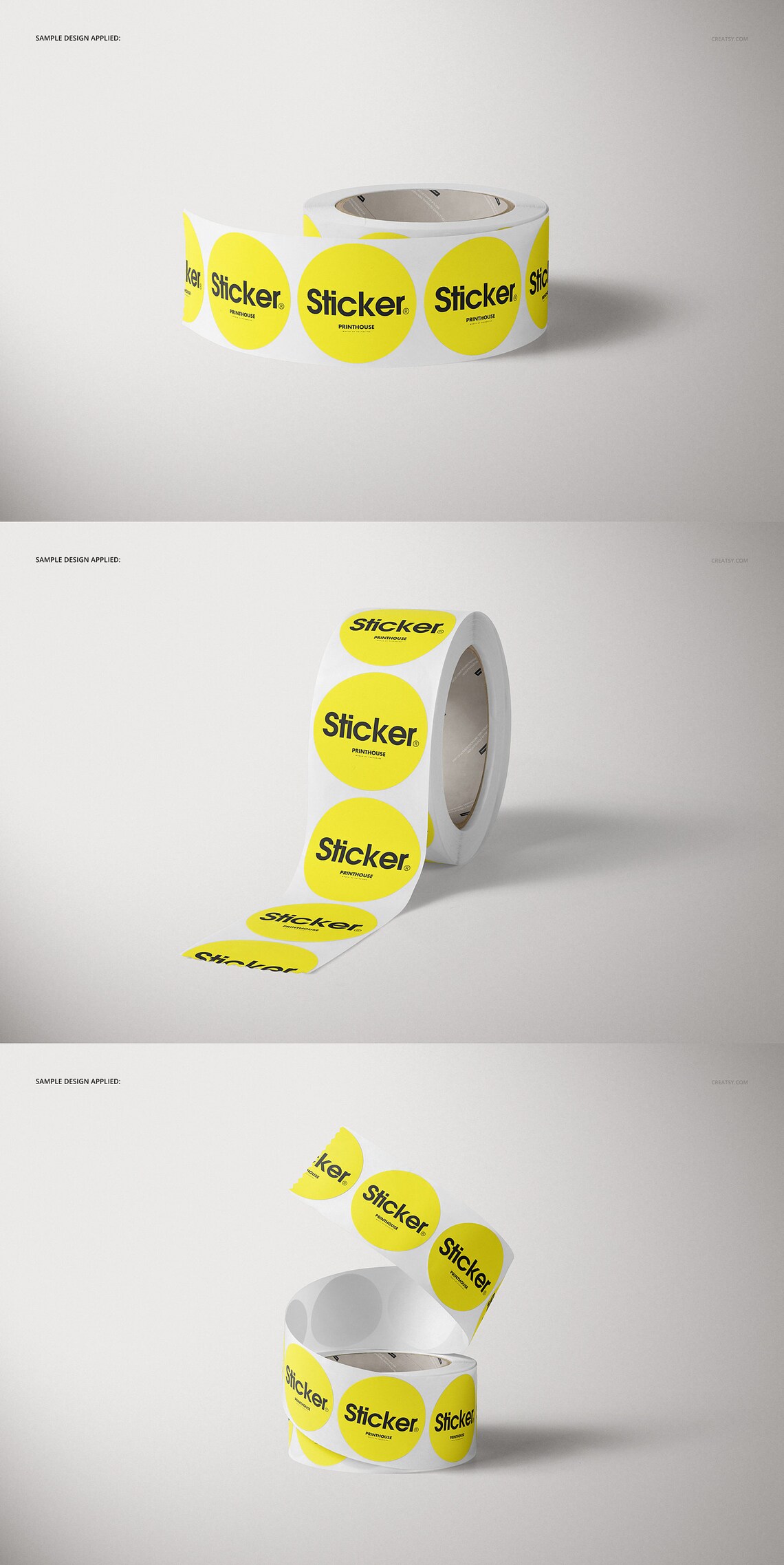 Round Roll Stickers Mockup Set | Etsy