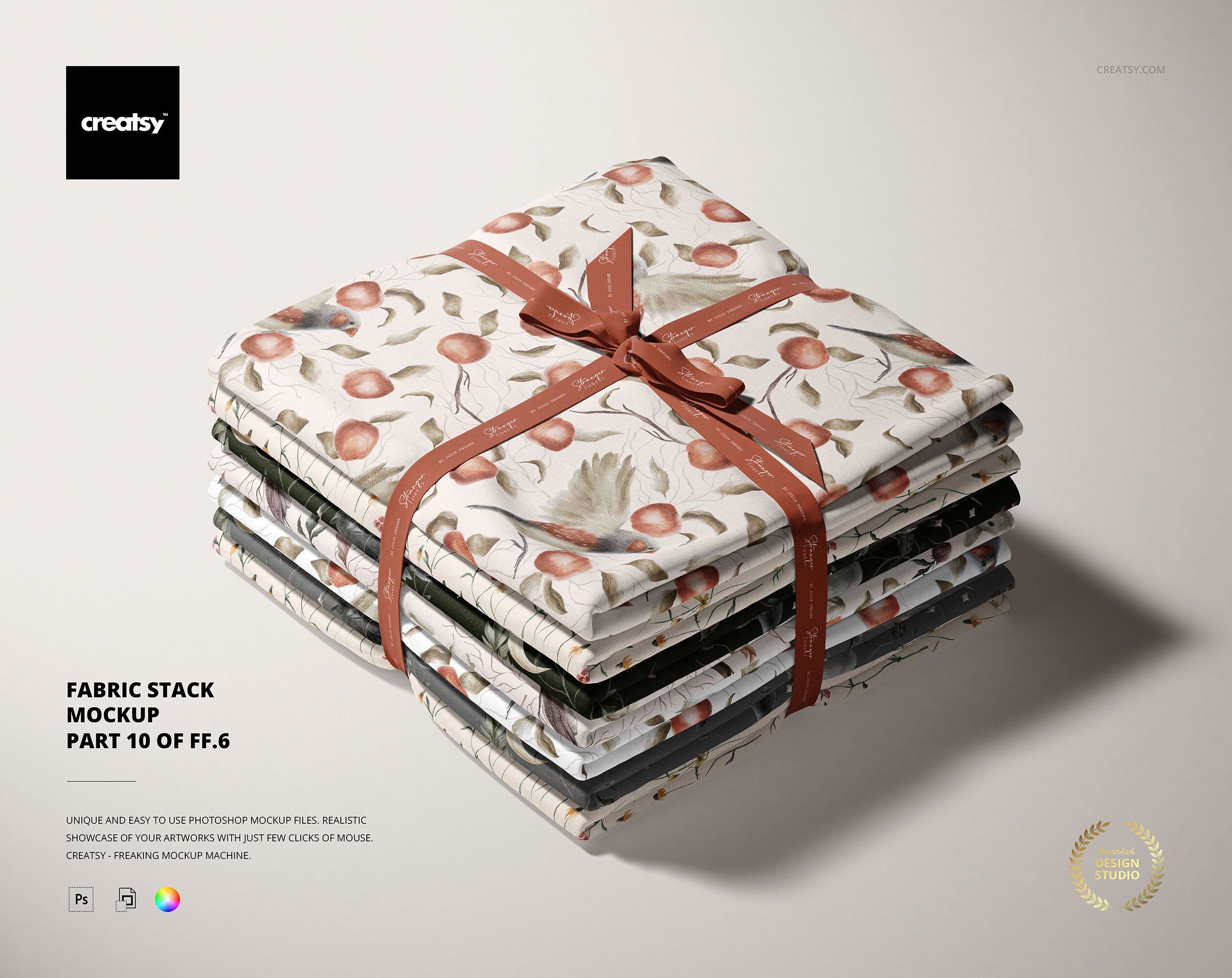 Fabric Stack Mockup part 10 of Fabric Factory V.6 - Etsy