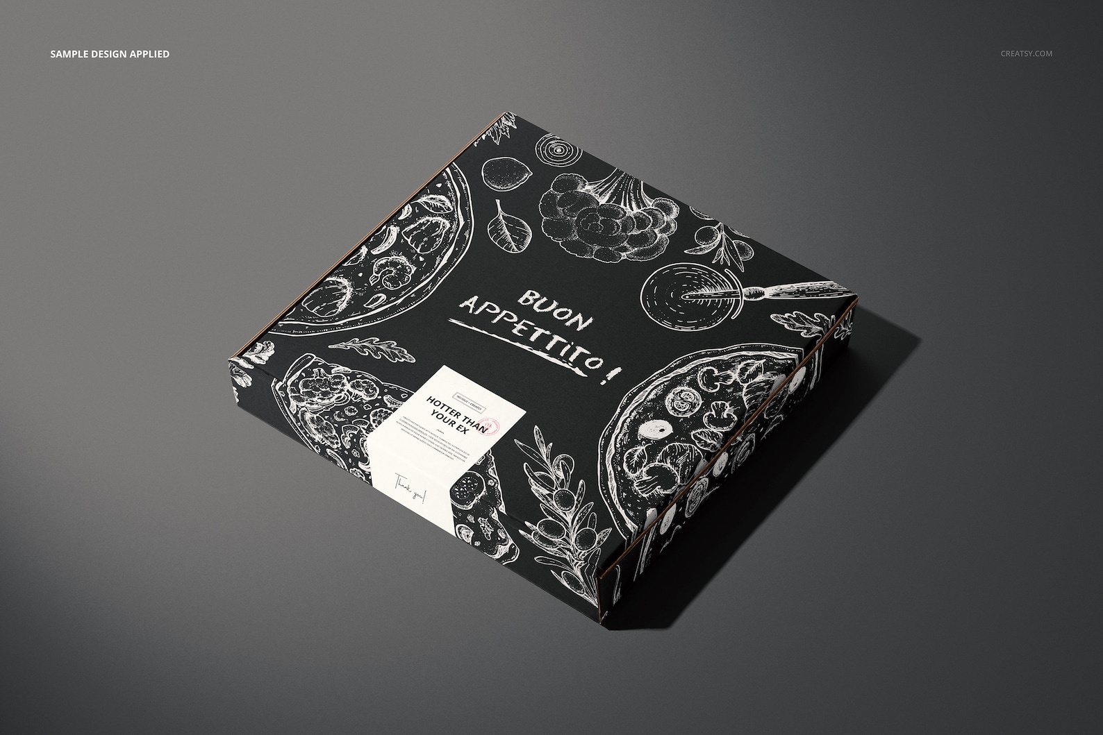 Pizza Box With Sticker Mockup - Etsy