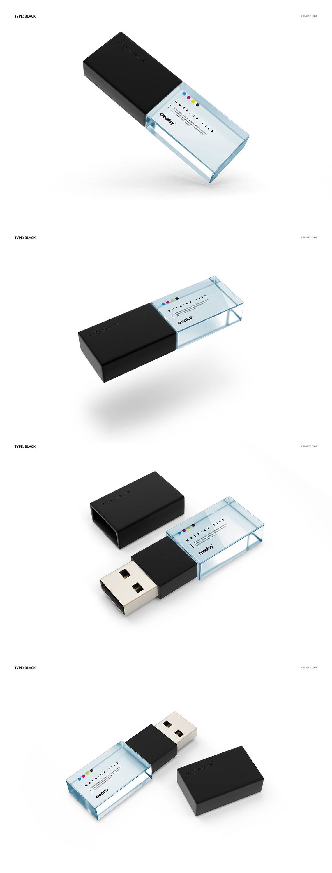 Acrylic USB Drive Mockup Set Pendrive Mockup USB Template - Etsy