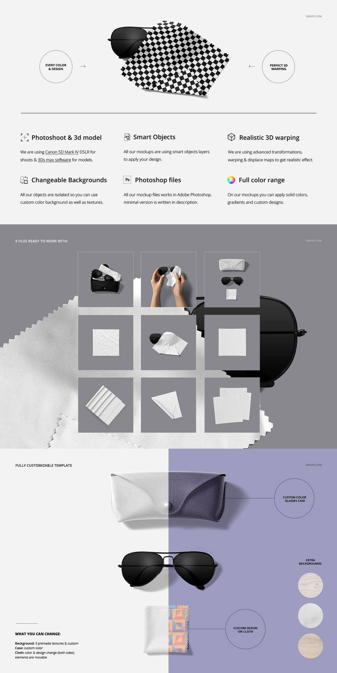 Microfiber Glasses Cleaning Cloth Mockup Set (PSD) - Etsy