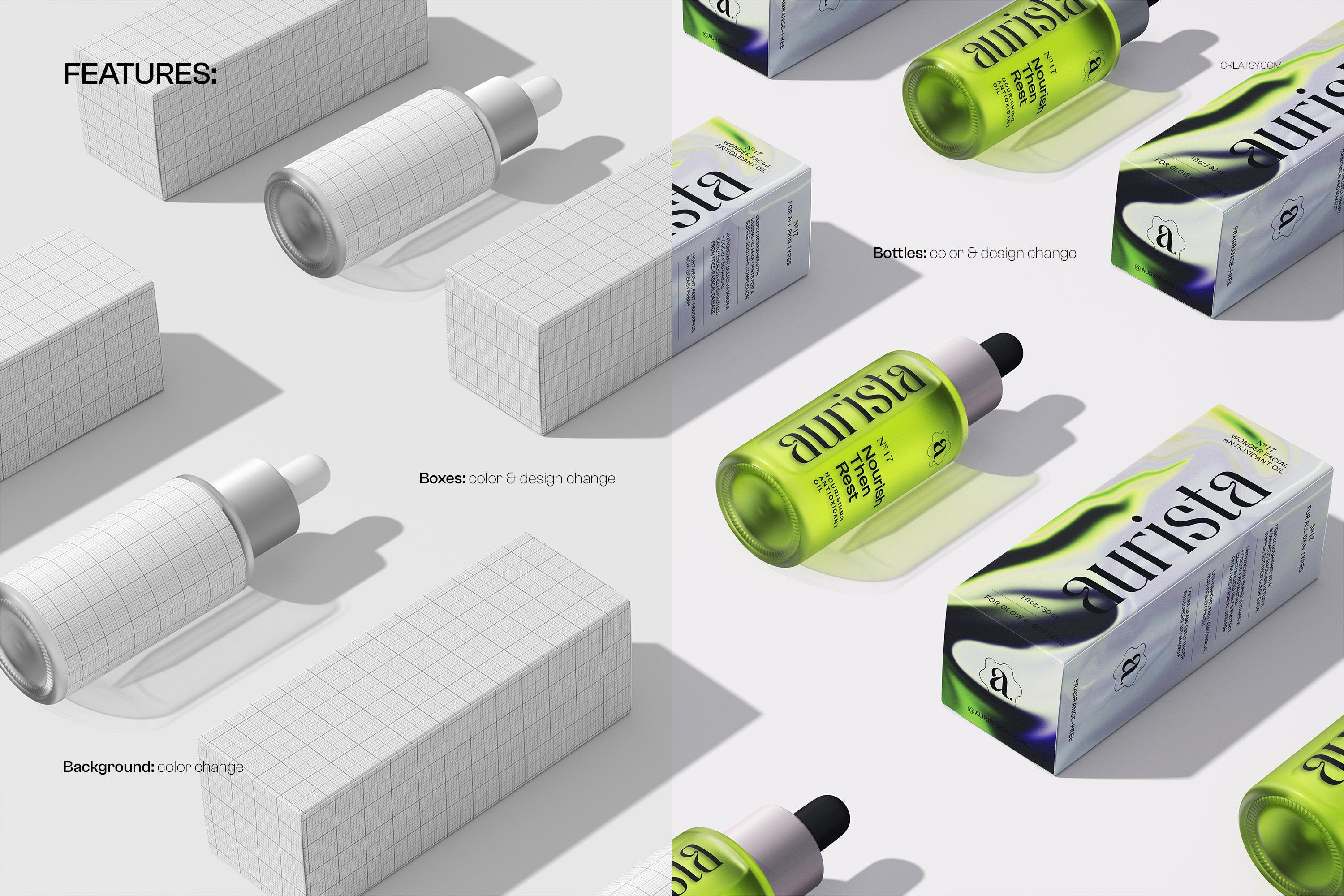 Repeating Serum Bottle & Packaging Layout Mockup - Etsy