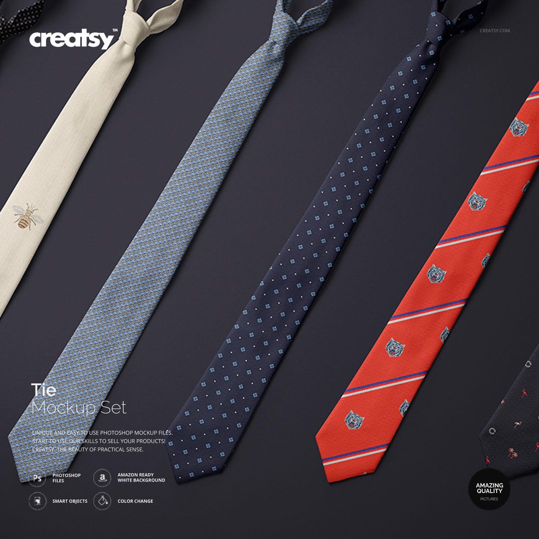 Tie Mockup Set: Custom Necktie Template (PSD) - Etsy