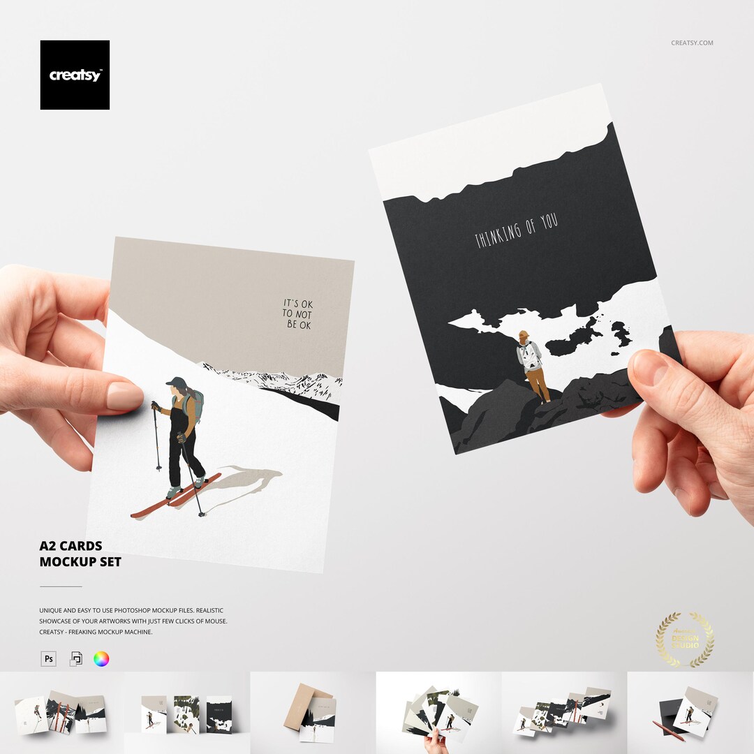 A2 Cards Mockup Set - Etsy