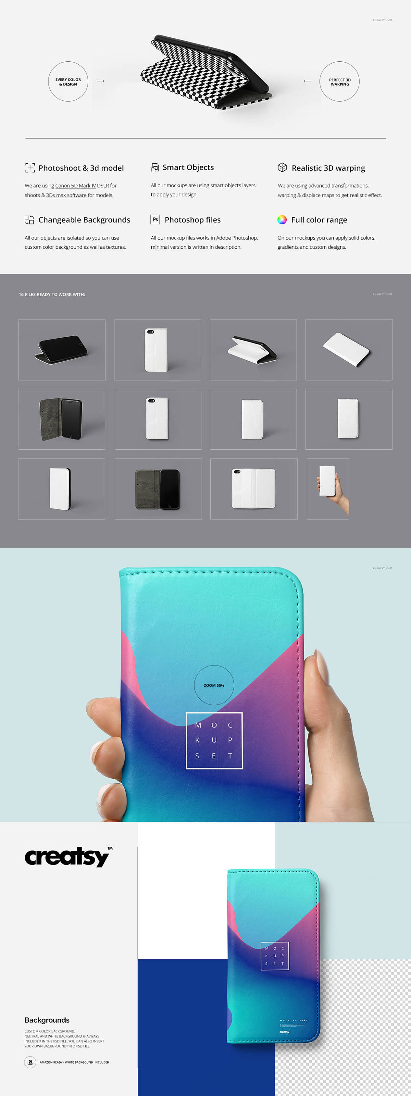 Iphone 8 Foldable Case Mockup Set Iphone 8 7 Template - Etsy