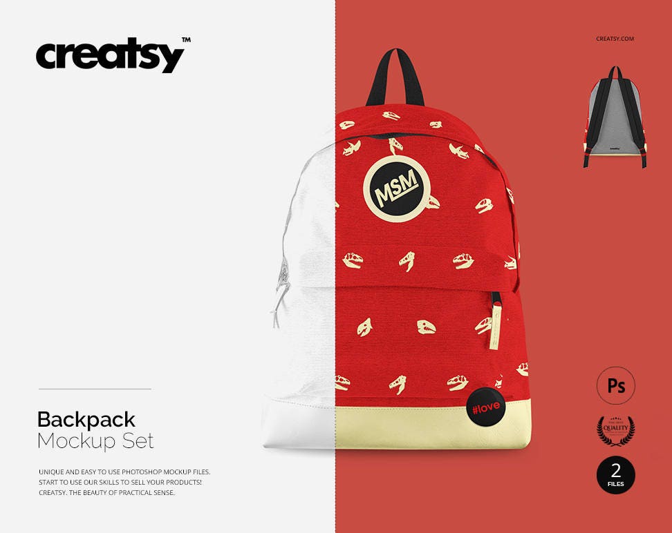 Backpack Mockup Set Bagpack Template Custom School Bag Kids - Etsy