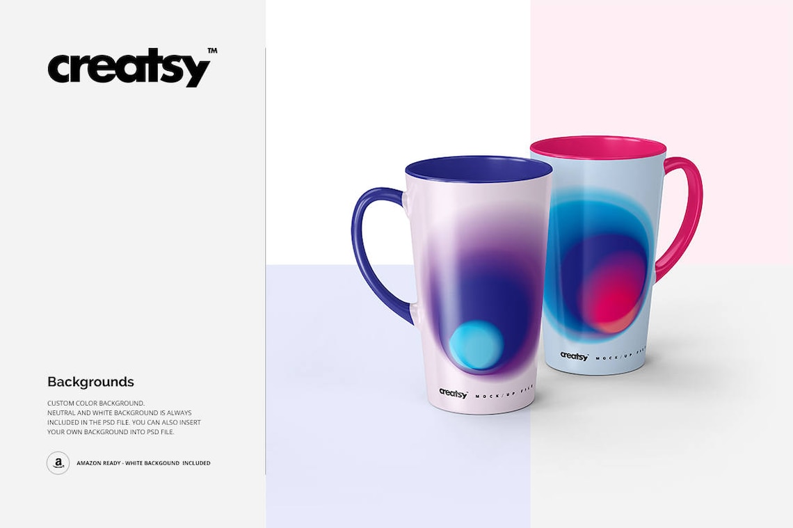 17 Oz Latte Mug Mockup Set For Sublimation 17oz Custom Tall Etsy