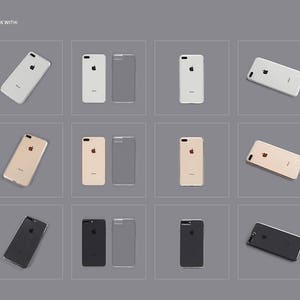 IPhone 8 Clear Case Mockup Set, Custom Phone Case Template, PSD Files ...