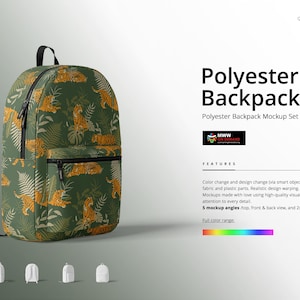Polyester Backpack Mockup Set, Backpack Template - Etsy