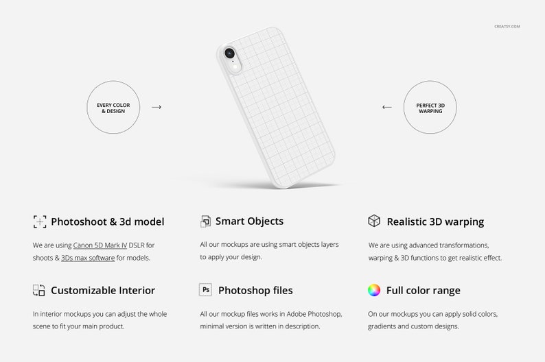 Iphone XR 2D Case white Mockup Set Phone Case Tempalte - Etsy