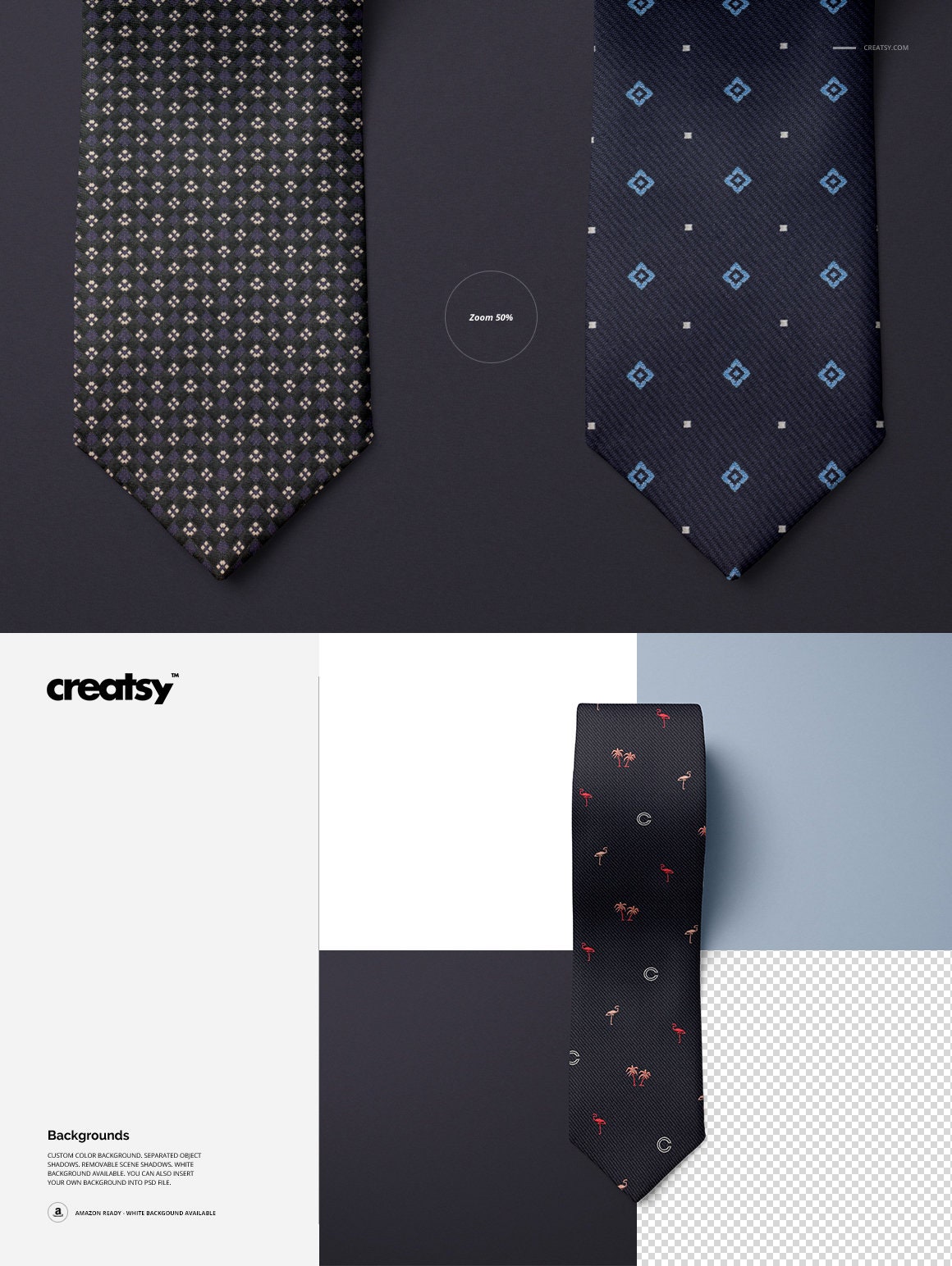 Tie Mockup Set: Custom Necktie Template (PSD) - Etsy