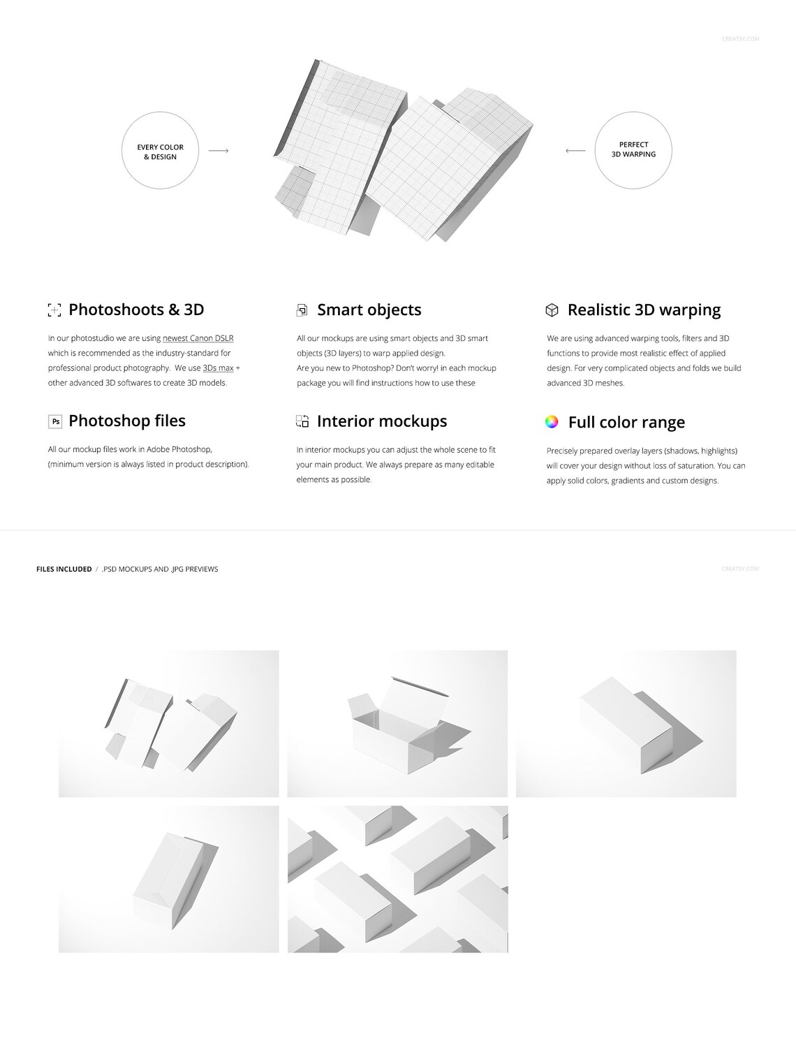 Snap Lock Bottom Box Mockup Set - Etsy