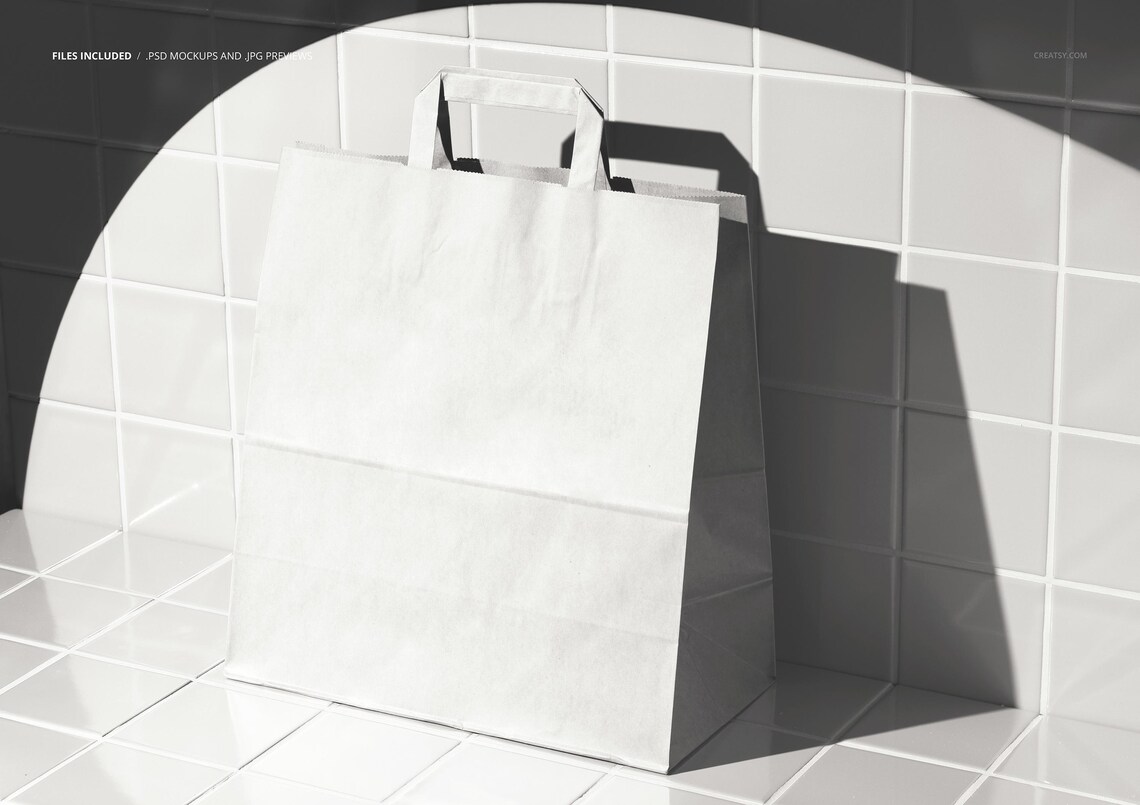 Custom Printed Fast Food Paper Bag Mockup - Etsy