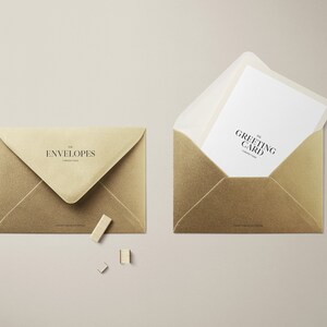 C6 Metallic Envelope & Card Mockup Set - Etsy